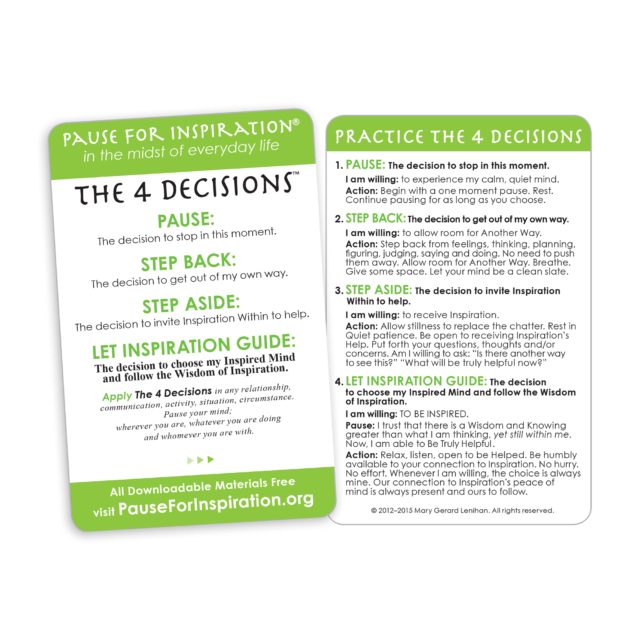 The Pause Practice Card – Pause for Inspiration